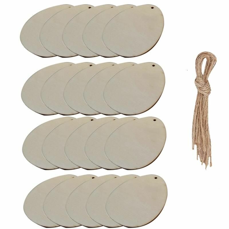 Пасхальные яйца деревянные своими руками-5см20 шт плюс пеньковая веревка