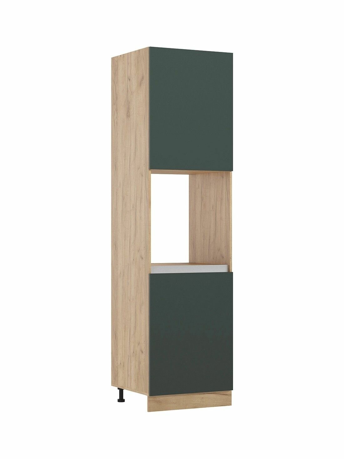 ЛДСП Кухня Карина Пенал для встраиваемой бытовой техники (Изумрудный, Дуб Крафт)