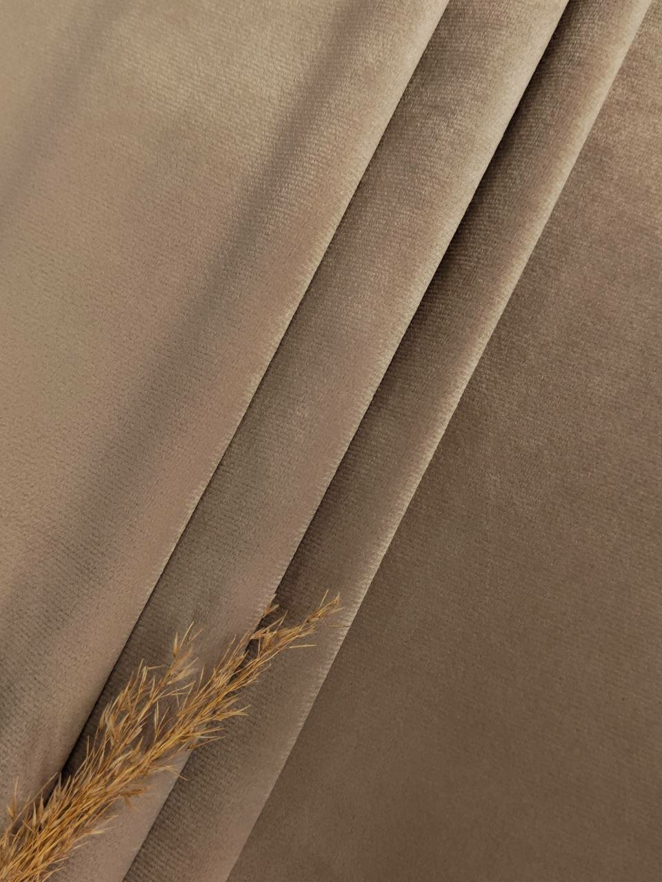 Ткань для пошива штор "Бархат велюр" на отрез от 1 м, цвет бежево-розовый, производитель Турция