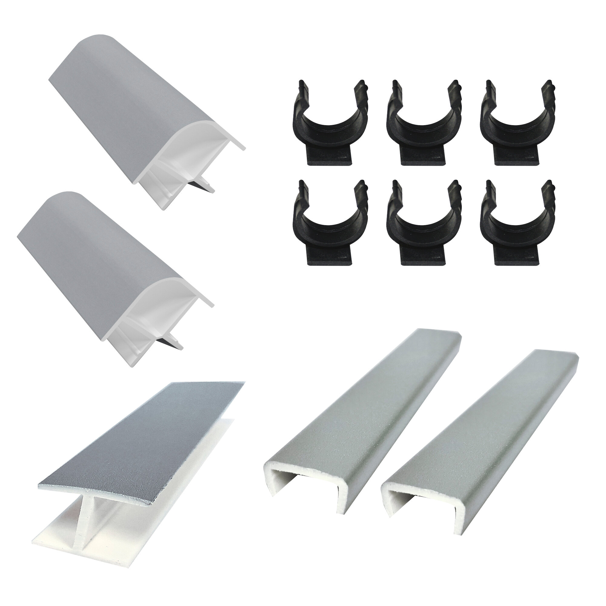 Монтажный набор для установки кухонного цоколя 15см ПВХ алюминий