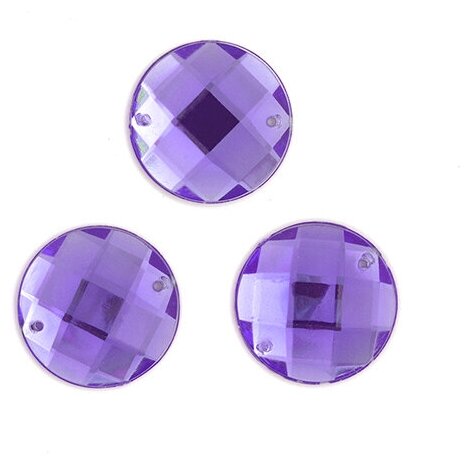 Стразы пришивные акриловые MAGIC 4 HOBBY арт. MG. E.02 16 мм круг цв.05 сиреневый уп.100 шт