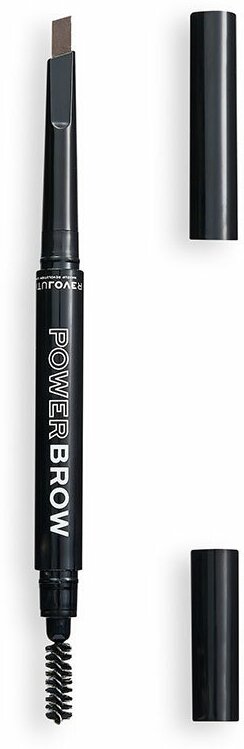 Карандаш для бровей REVOLUTION `RELOVE` POWER BROW с щеточкой тон dark Brown