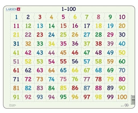 Пазл Larsen AR10 Счет от 1 до 100