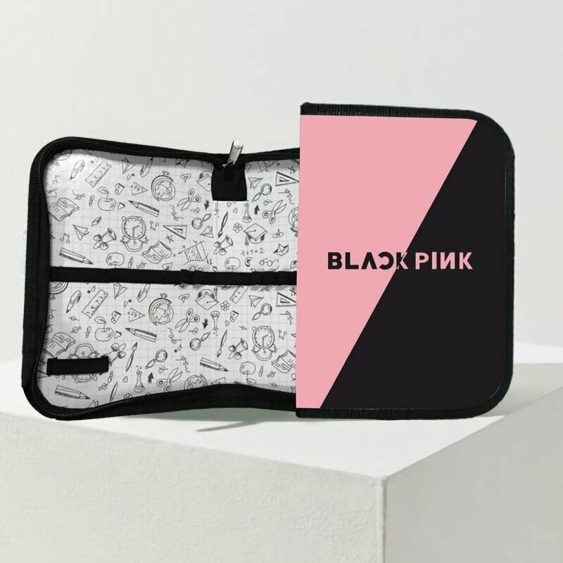 Пенал BUGRIKSHOP 190х130мм на молнии мальчику принт "БлэкПинк, Blackpink" - BР0011