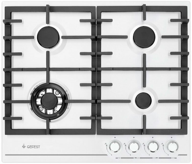 Газовая варочная панель Gefest ПВГ 1214-01 60 см, 4 конфорки электроподжиг газконтроль, белый