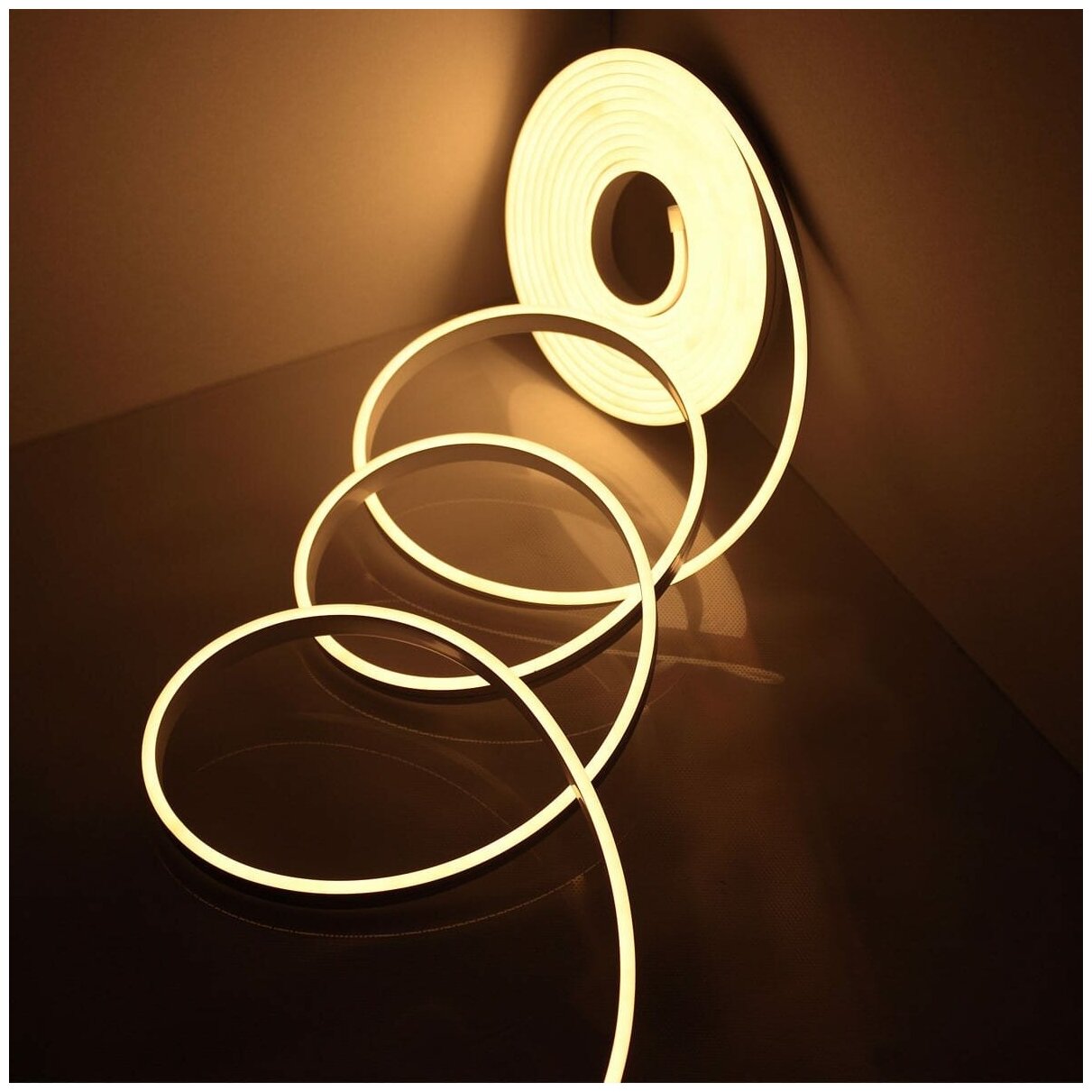 Светодиодный гибкий неон 4.5*13, 12V warm white LB2 (блистер 5м)