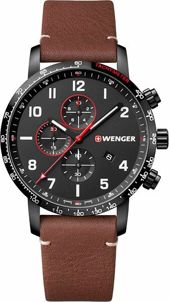Мужские швейцарские часы с хронографом Wenger 01.1543.107