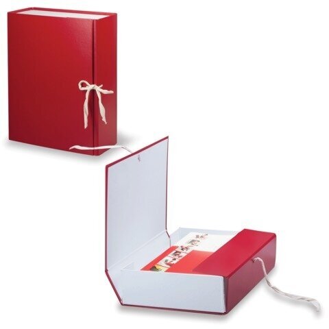 Короб архивный, бумвинил, 80 мм, 2 завязки, до 700 листов, бордовый, STAFF, 126900