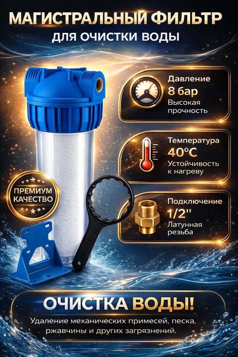 Магистральный фильтр SMS-50 ф1/2' SL10