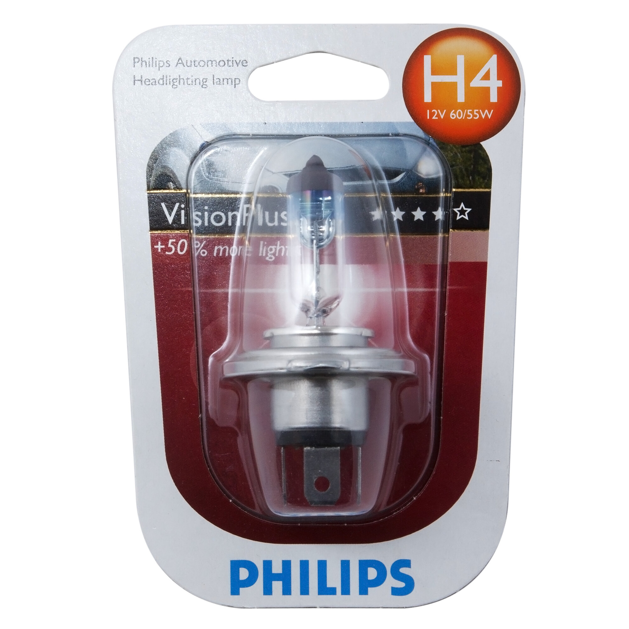 Лампа 12V H4 60/55W +60% PHILIPS VisionPlus 1 шт.