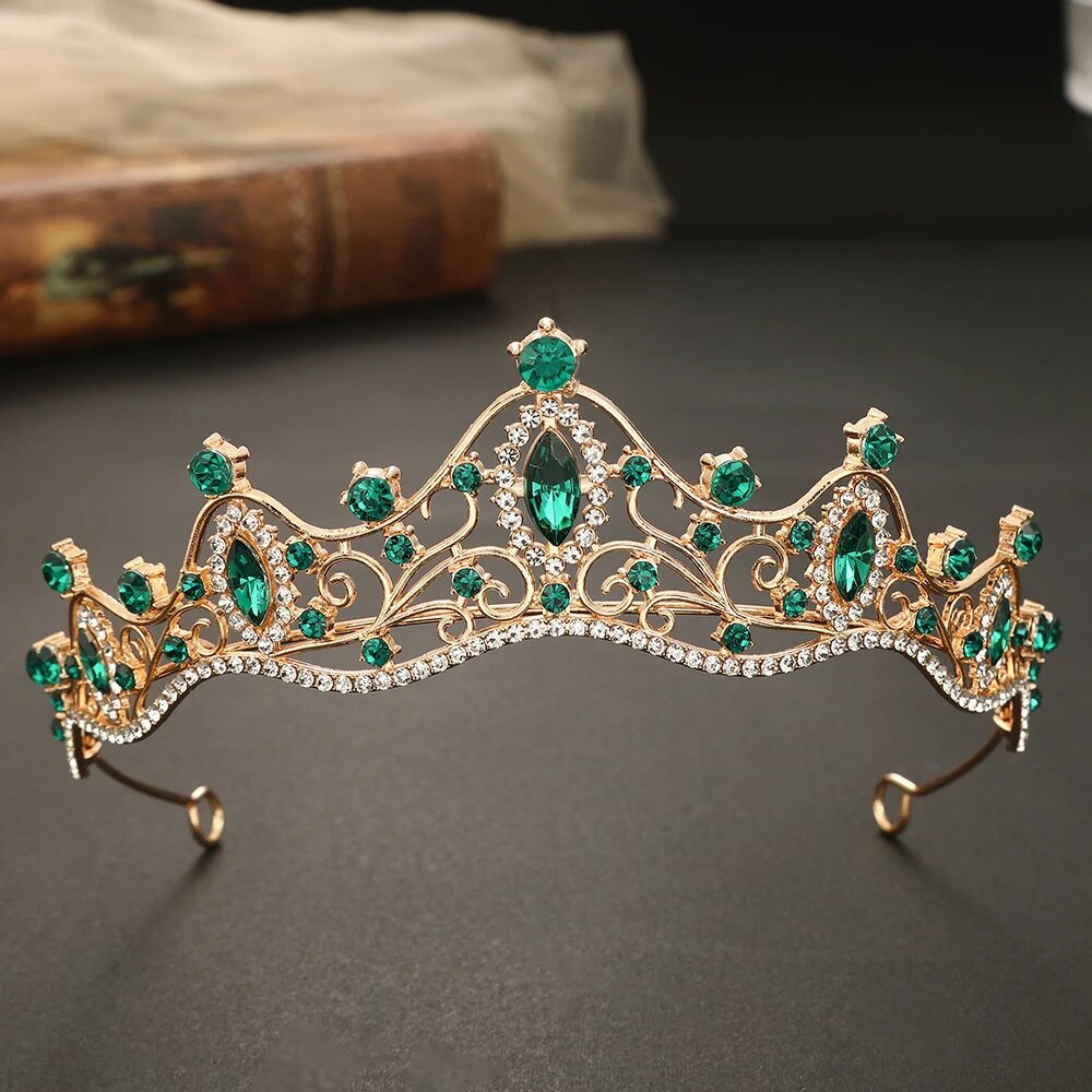 Свадебная корона, золотые свадебные аксессуары для волос, хрустальные стразы, свадебные диадемы и короны для невесты, головной убор, диадема, украшение для волос