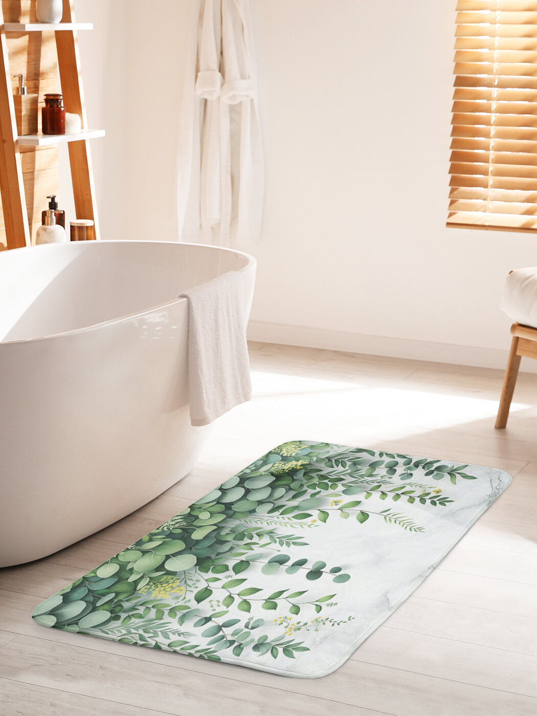 Коврик для ванной комнаты и туалета противоскользящий "Плетёнка" 60х100 см, JoyArty