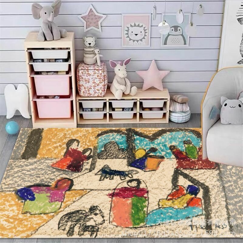 Полное ковровое покрытие для гостиной, современный минималистичный дизайн с граффити, теплоизоляционный и теплый, коврик для журнального столика из искусственного кашемира, износостойкий прикроватный коврик для спальни.