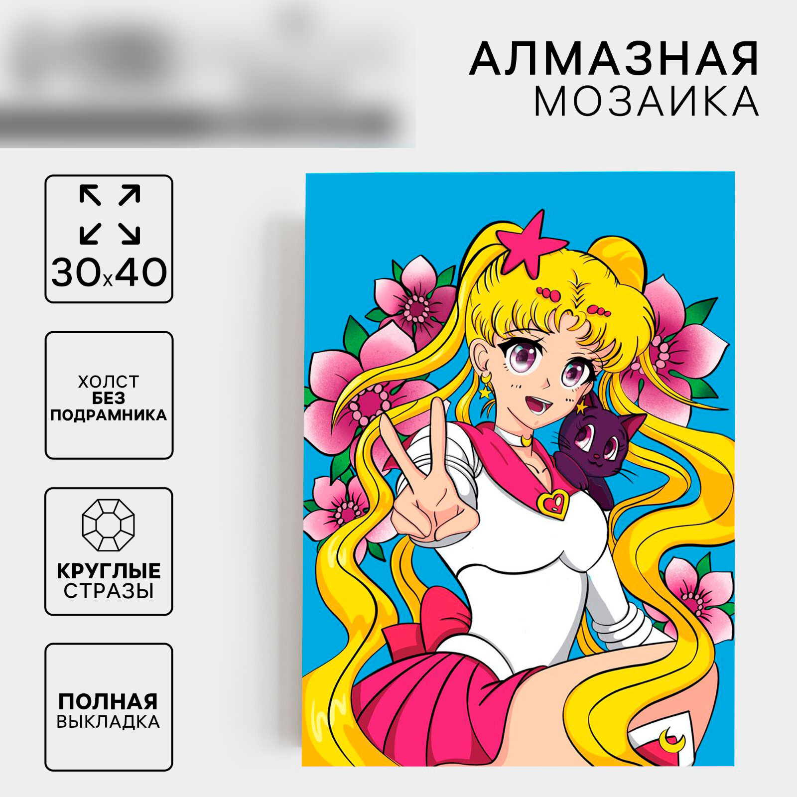 Алмазная мозаика, 1 шт. с полным заполнением на холсте Лунная принцесса , 30 х 40 см
