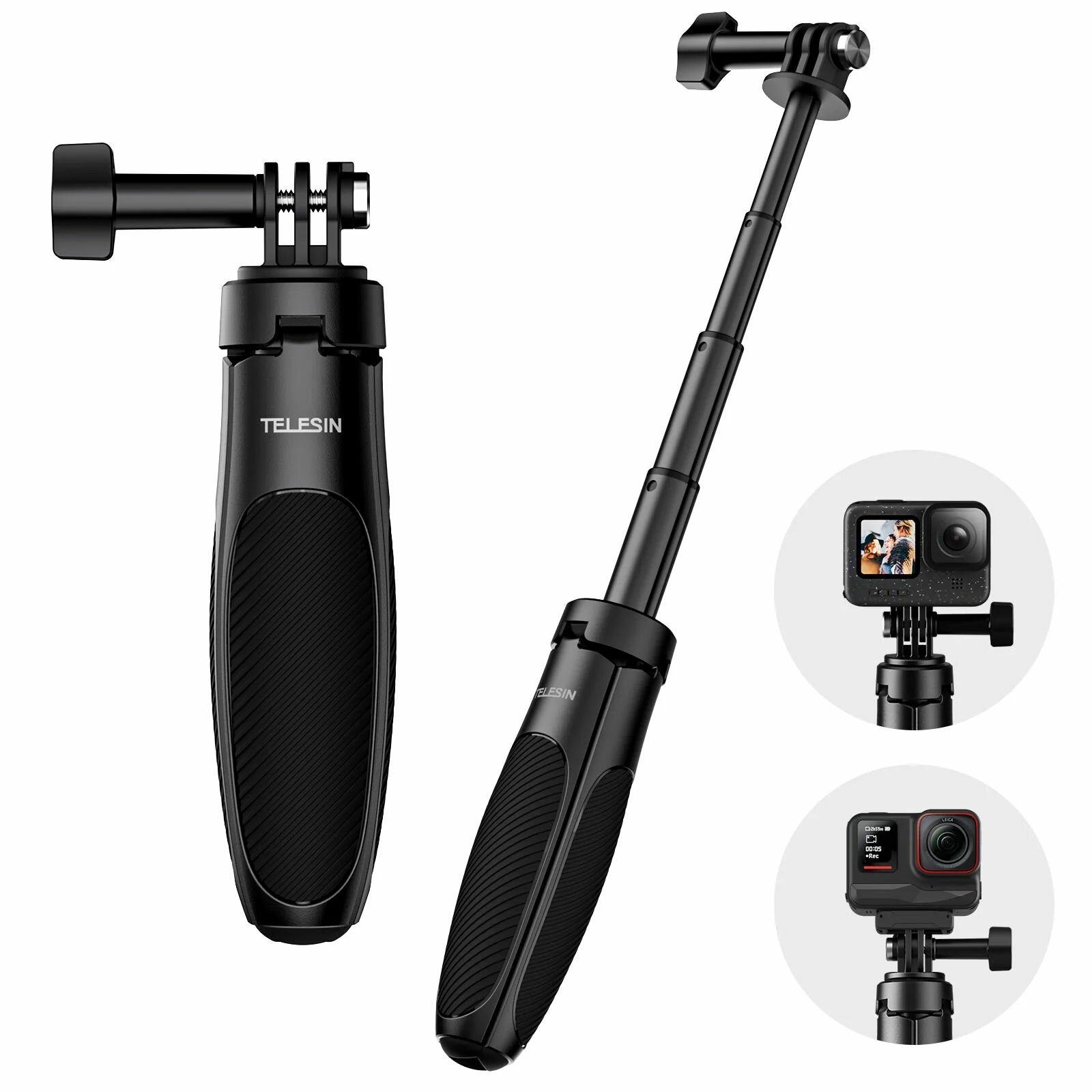 Телескопический монопод-трипод TELESIN Mini Selfie Stick 2.0 (для экшн-камер) Telesin S1-MNP-01