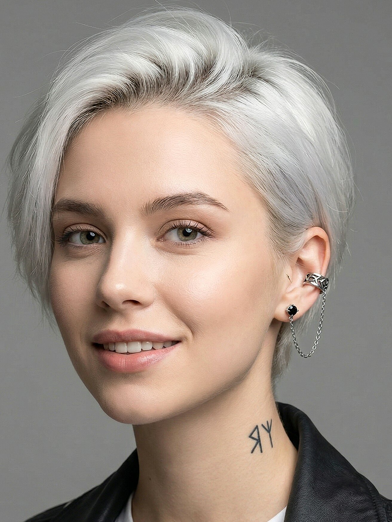 Моносерьга кафф, славянский оберег, фианит, искусственный камень