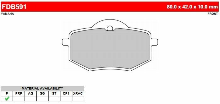 Тормозные колодки для мотоцикла FERODO FDB591P (MCB587)
