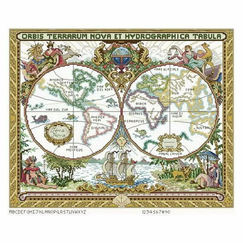 Набор для вышивания крестом, Карта мира, Сделай своими руками, Вышивка, Подсчитал холст