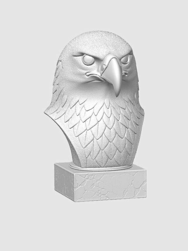 Эксклюзив! Бюст Орла (10см, белый матовый) - подарок, талисман
