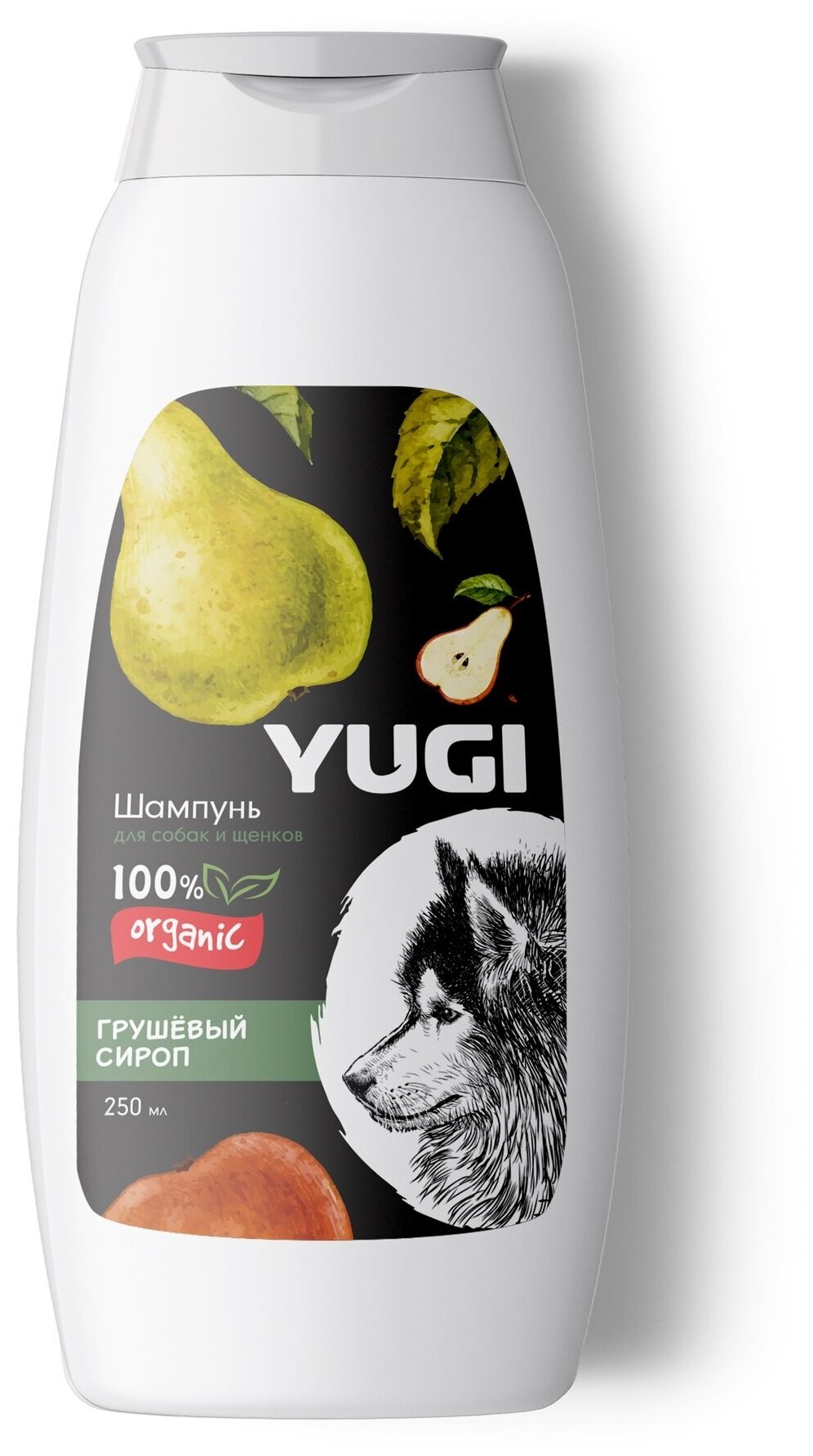 Шампунь для собак и щенков YUGI грушевый сироп 250мл, с антистатическим эффектом