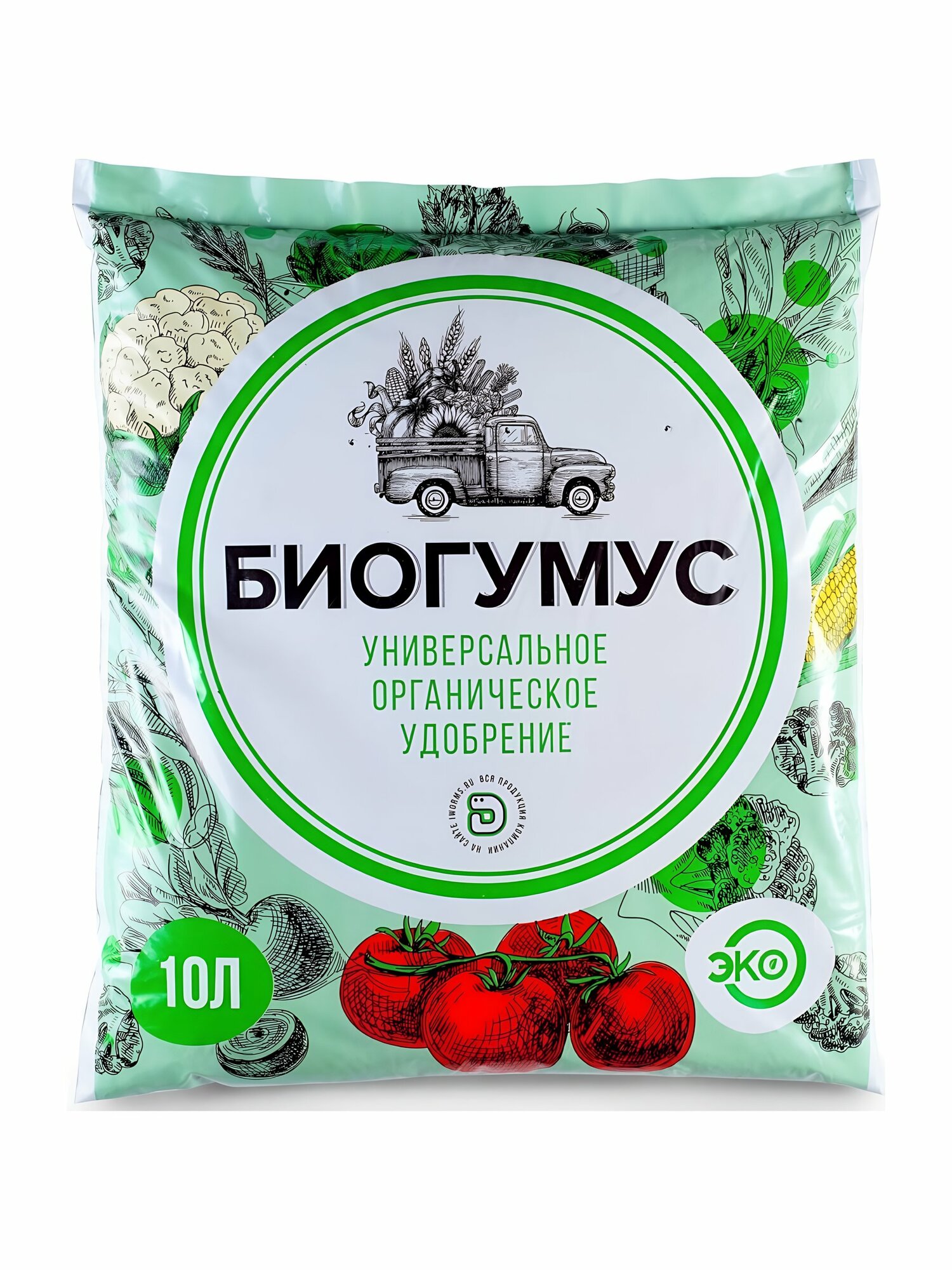 Удобрение Биогумус универсальное органическое 10 л для роста растений, субстрат в гранулах для сада и огорода, Россия