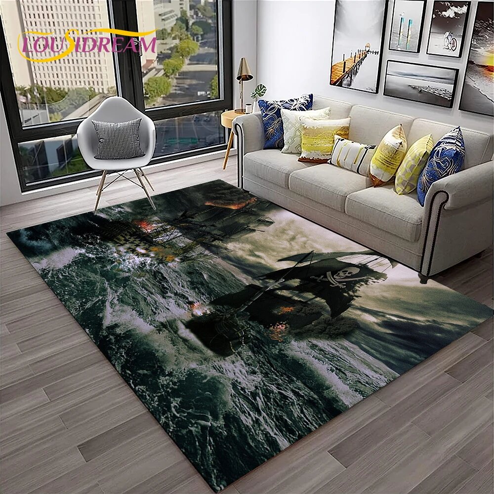 3D ковёр с пиратским кораблём LOUSIDREAM 120x160cm, 7