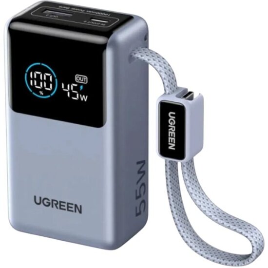 Внешний аккумулятор Ugreen PB727 10000mAh 55W, темно-серый (75701B)