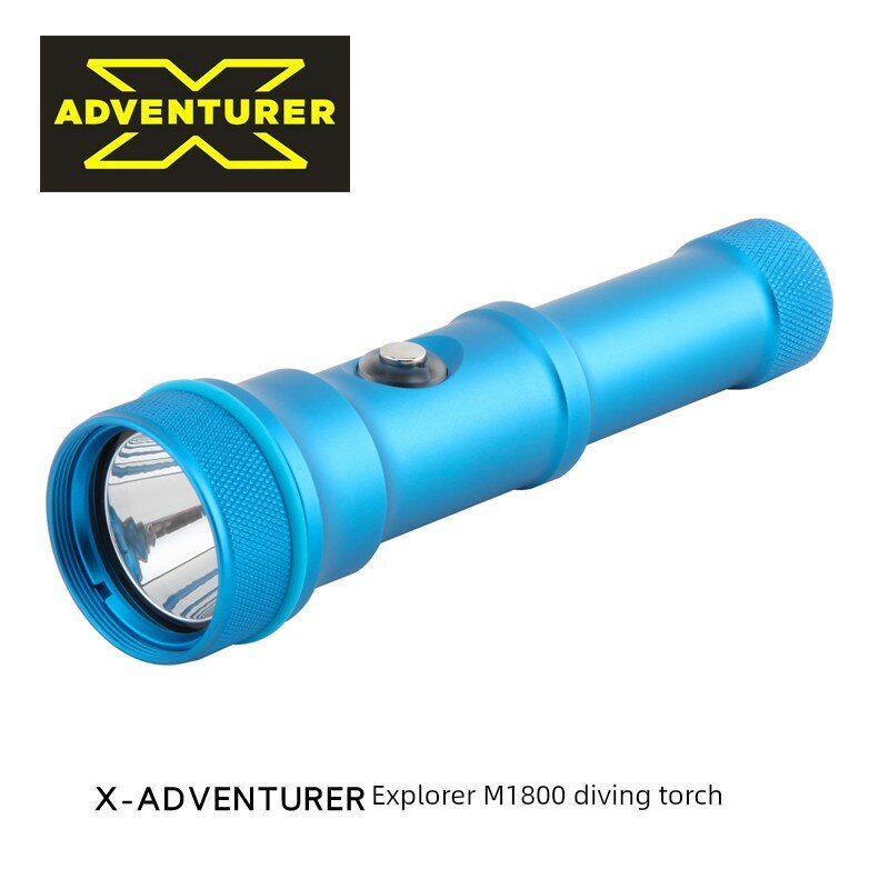 X-ADVENTURER M1800 Водонепроницаемый фонарь для дайвинга 100 м глубина 1800 люменов направленный свет небесно-голубой