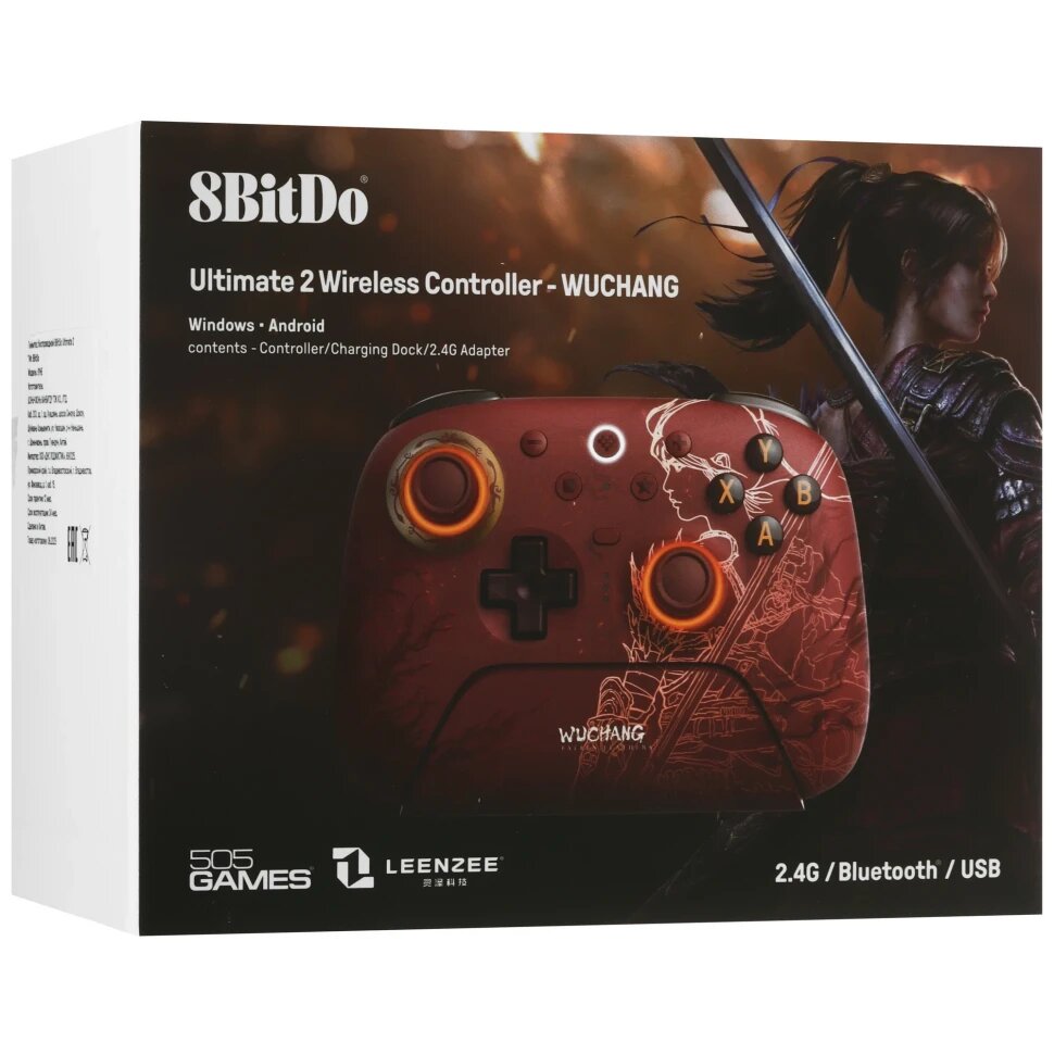 Геймпад беспроводной/проводной 8BitDo Ultimate 2 Wuchang красный
