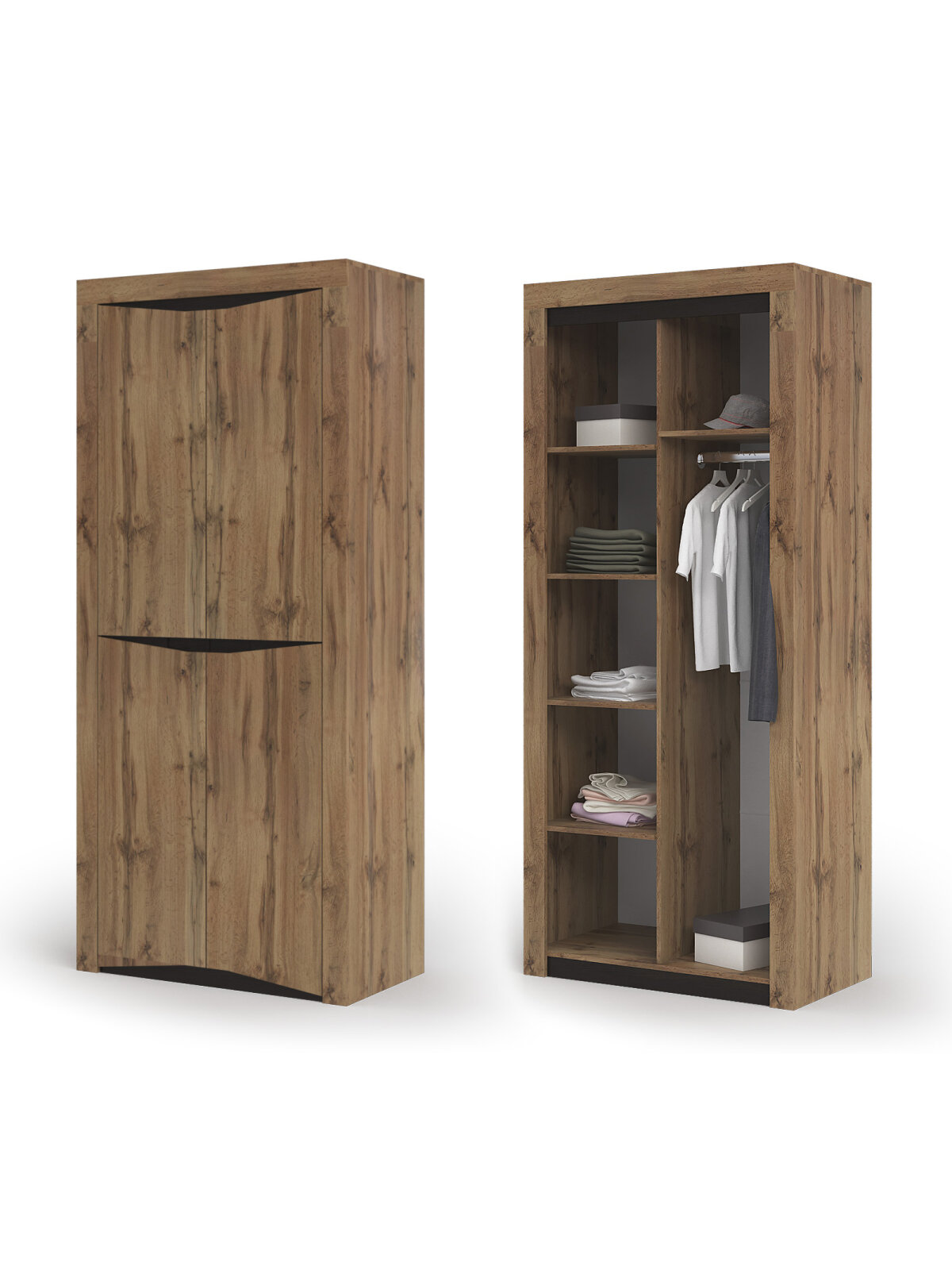 Шкаф для одежды "Паола ШК 701" Huge Mebel. Ширина 972 Высота 2200. Шкафы распашные