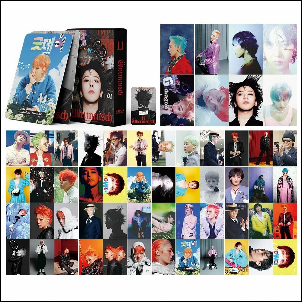 Kpop Карты G-DRAGON LOMO 55 шт. G-DRAGON альбом ubermensch Kарточки BIGBANG ubermensch Плакат Набор Kарточек