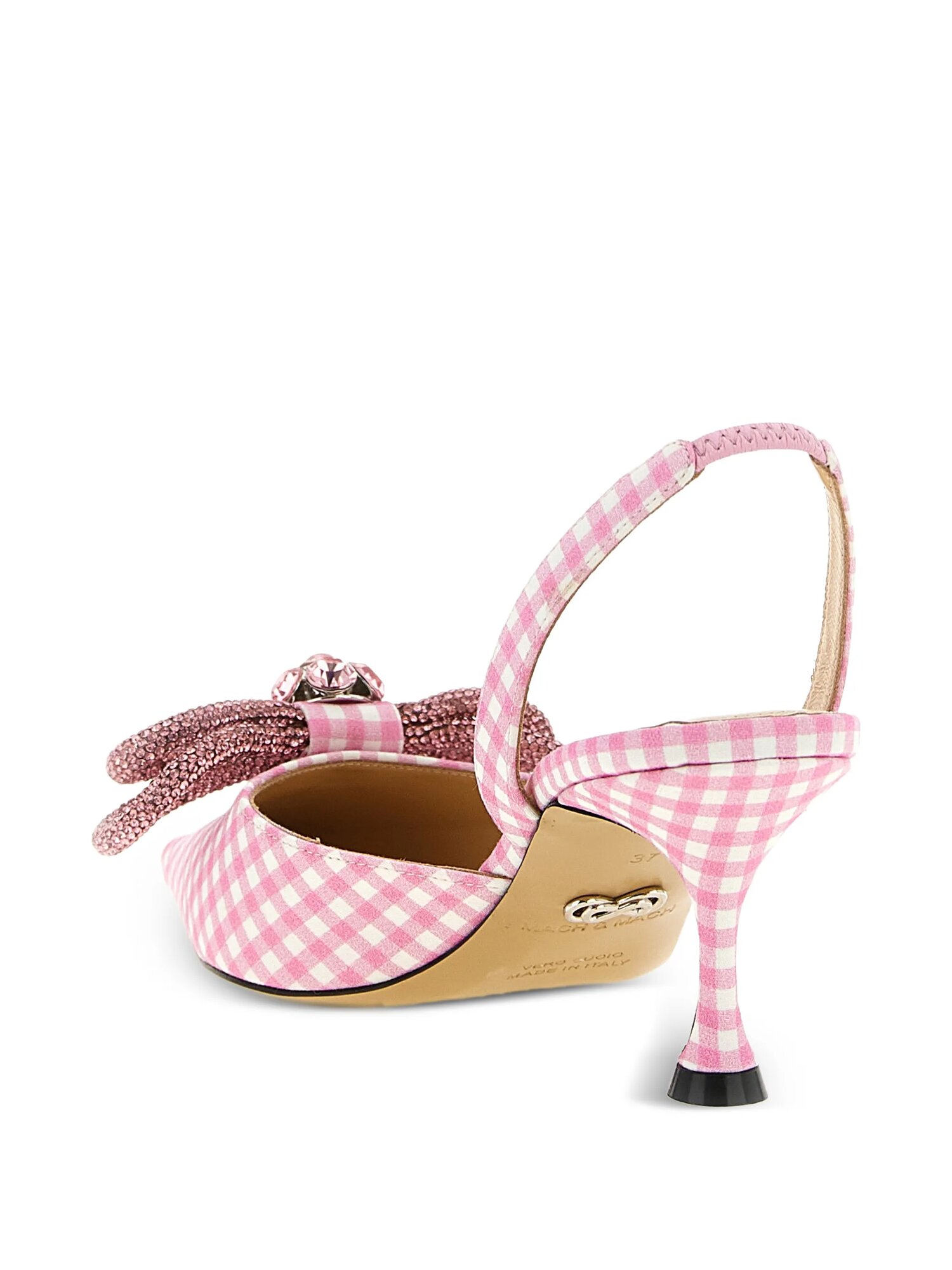 Туфли Mach & Mach Vichy-print bow-detail slingbacks, размер 37,5 — фото 1