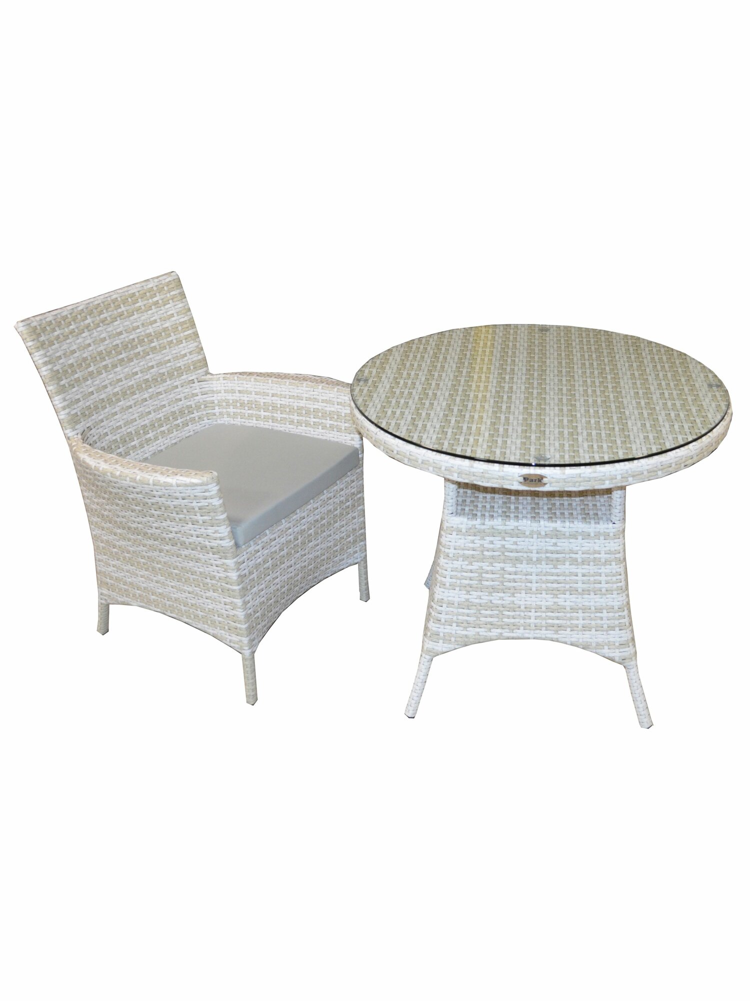 Комплект мебели Парк Комфорт "Юрмала", искусственный ротанг, круглый стол, кресло с подушкой