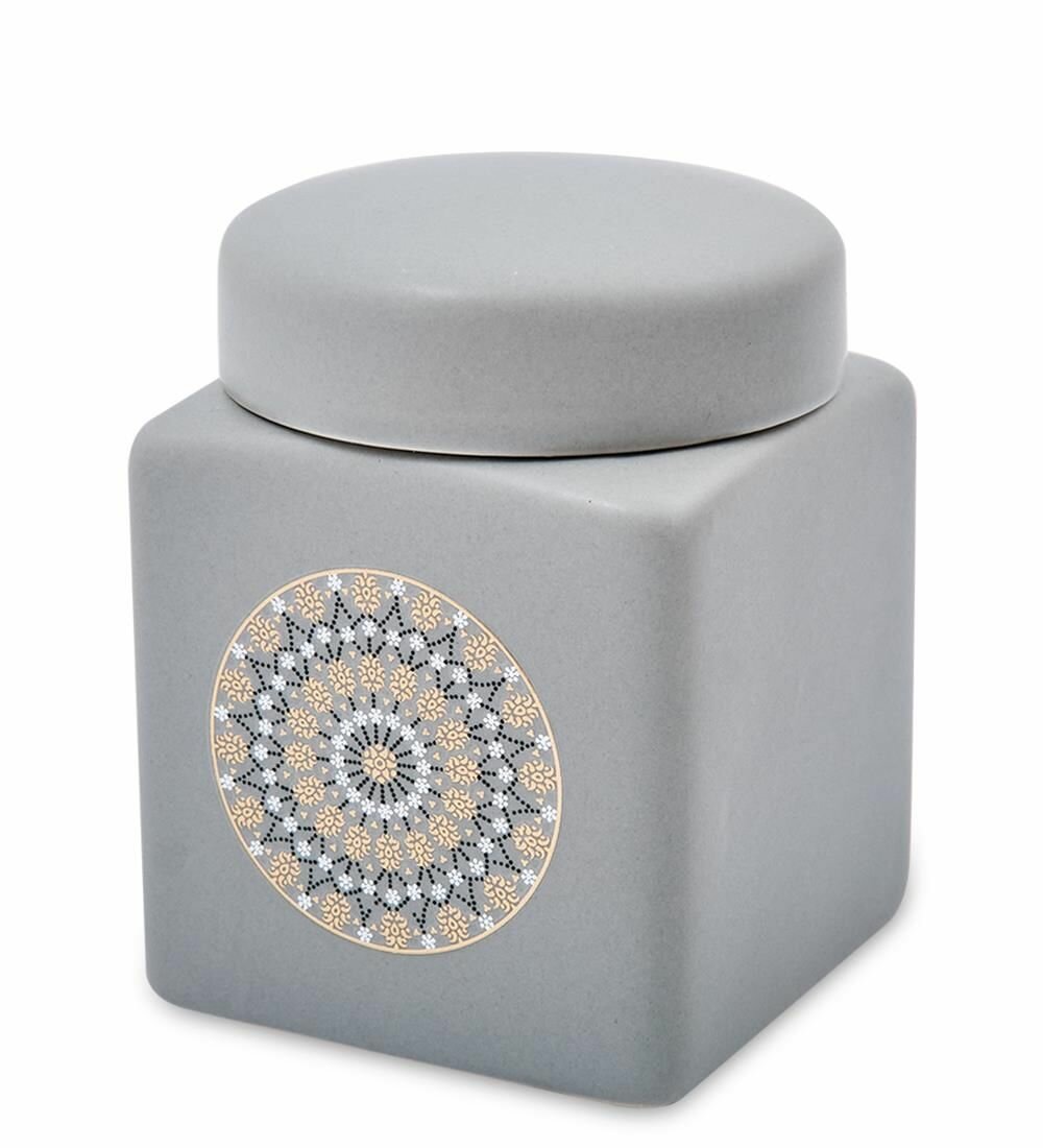 Керамическая банка мал. с крышкой A2158685 разностор, Керамика