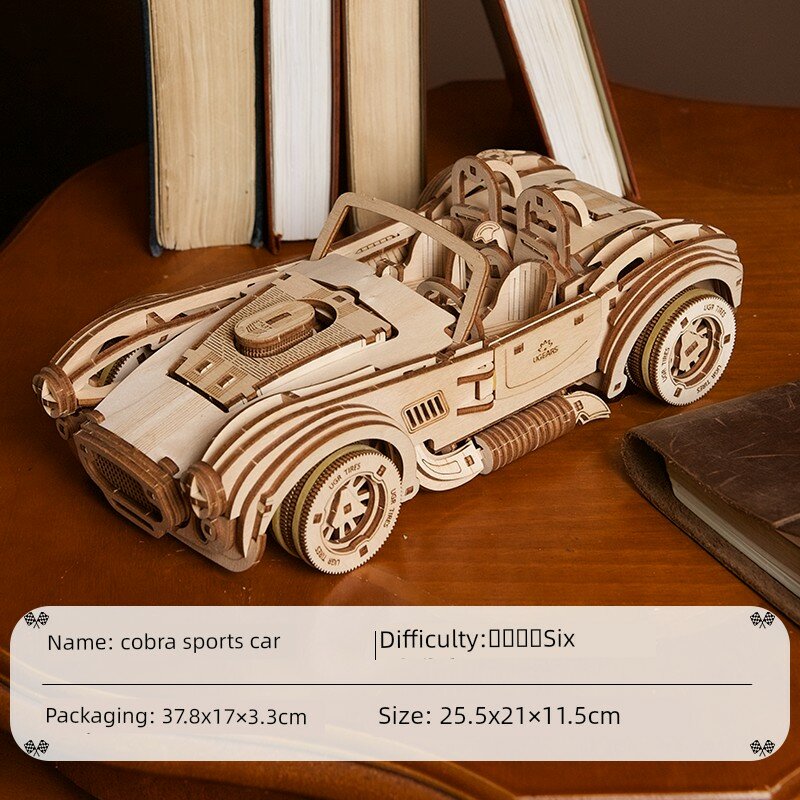 Деревянная модель-конструктор Ugears Python Super Car - DIY сборка, 1:10 масштаб, ручная работа, механическая игрушка