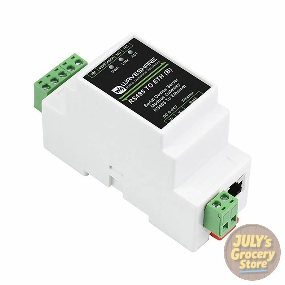 (D A G Y)Waveshare RS485 Serial Port Server RS485 to RJ45 Ethernet TCP/IP to Serial Port Module Тип направляющей Serial Port Server