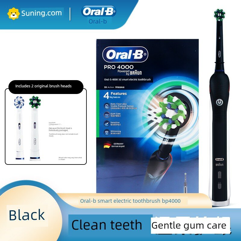 Электрическая зубная щетка Oral-B для взрослых P4000 с функцией глубокой очистки, 3D-звуковой технологией и круглой