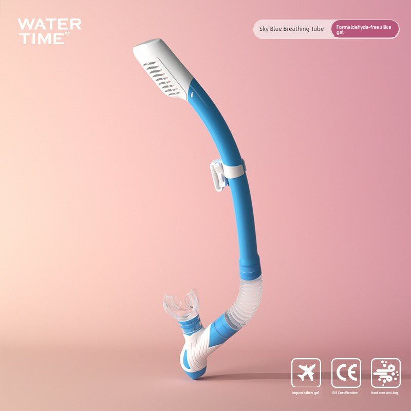 WaterTime Детская трубка для плавания небесно-голубой для маски 4-14 лет