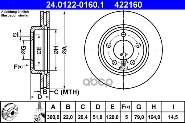 24.0122-0160.1 диск тормозной передний! BMW E46 3 2.5-2.0D M42/M47/M52/M54 98> Ate арт. 24012201601