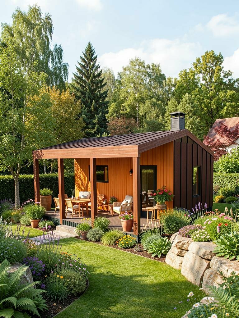 Проект каркасной кладовки с двумя помещениями и с навесом 6.0х6.0 м