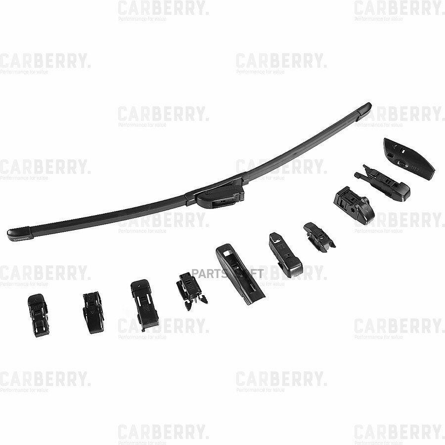 Щетка стеклоочистителя CARBERRY 27CA50 бескаркасная , UNIVERSAL 7 адаптеров, T-Flex 500мм CARBERRY 27CA50 | цена за 1 шт