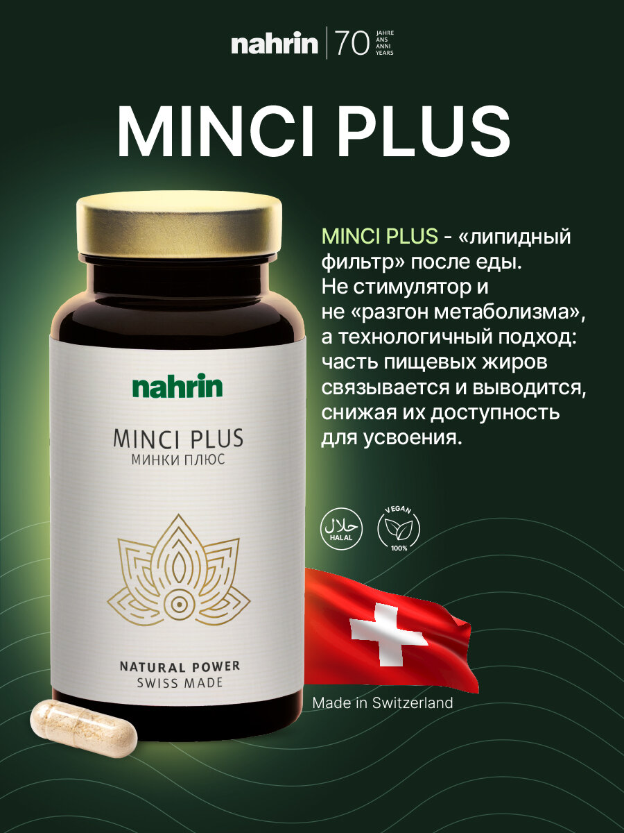 Nahrin Капсулы Минки Плюс, для очищения организма и снижения веса