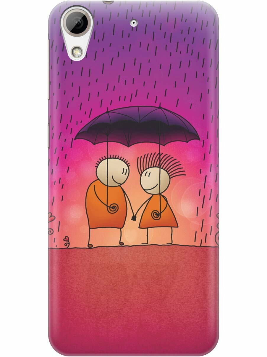 Накладка Transparent для HTC Desire 626 / 626s / 626G Dual Sim с принтом "Парочка под дождем"