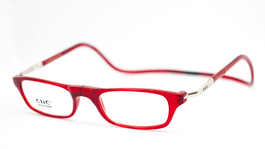 Очки CliC Vision Classic Красный, серебро, 35°, +1, гриламид, металл, XL