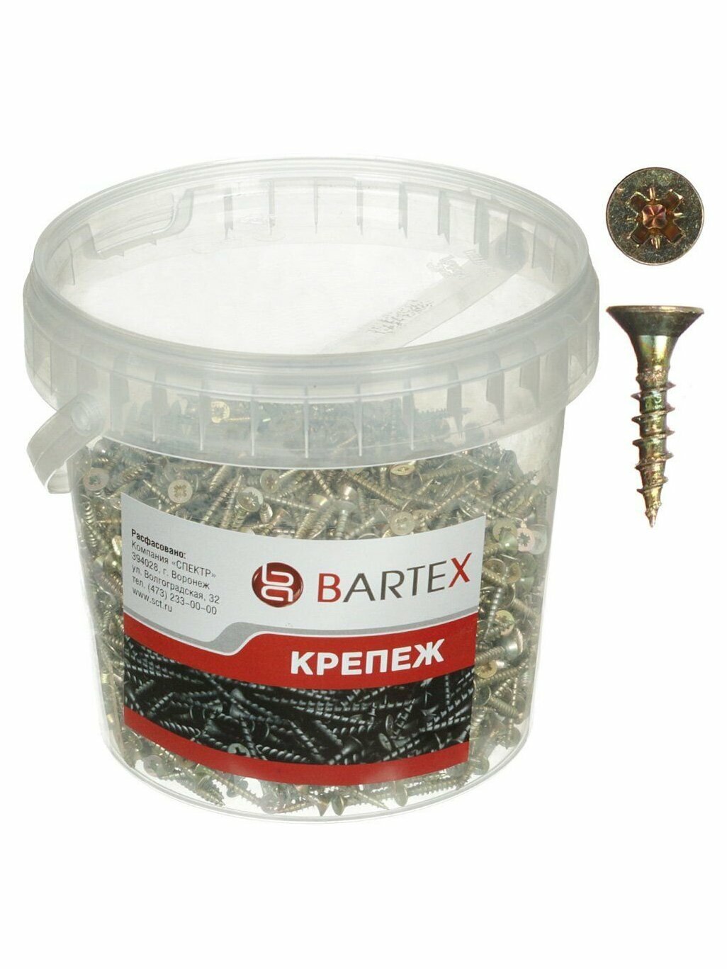Саморезы универсальные Bartex 4х16 мм, оцинкованные, 1500 штук в удобной банке для строительных и ремонтных работ