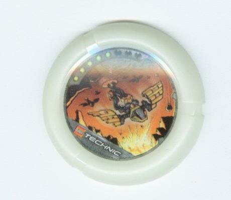 Деталь Lego 32171pb058 Throwing Disk with Throwbot Flare 5 Pips, LEGO Technic Logo, and Robot Flying Pattern