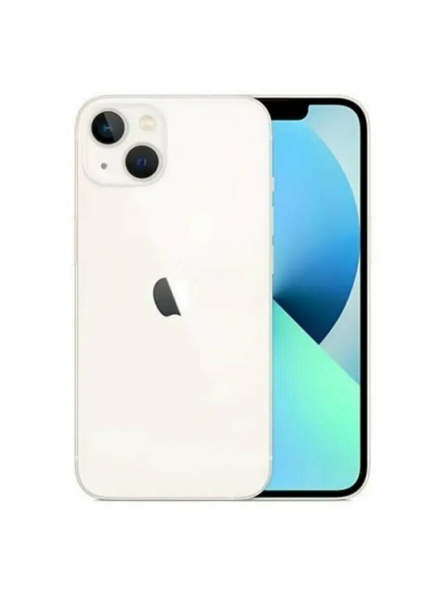 Смартфон Apple iPhone 13 256 ГБ, экран 6.1 дюйма, Высокопроизводительный, SIM+SIM, Белый, Face ID IP68 (водонепроницаемый)