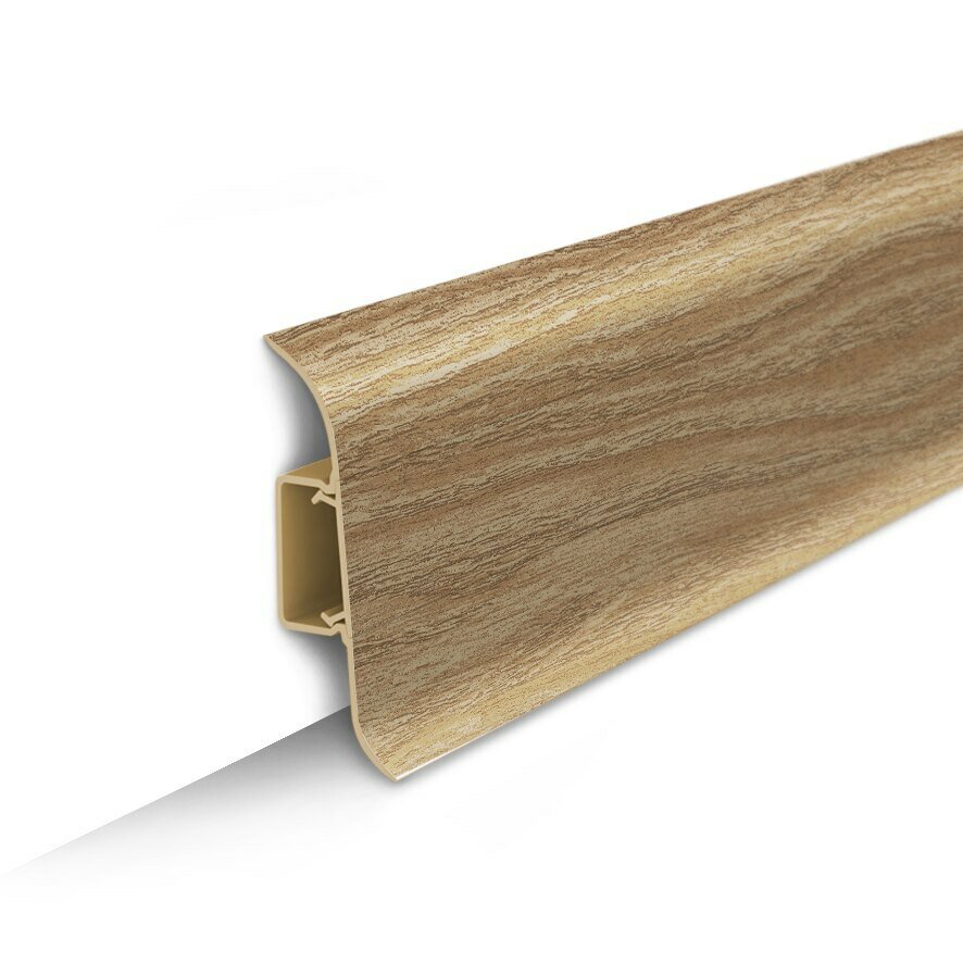 Пластиковый плинтус Идеал Classic 55 мм Дуб коньячный 206, 1 шт.