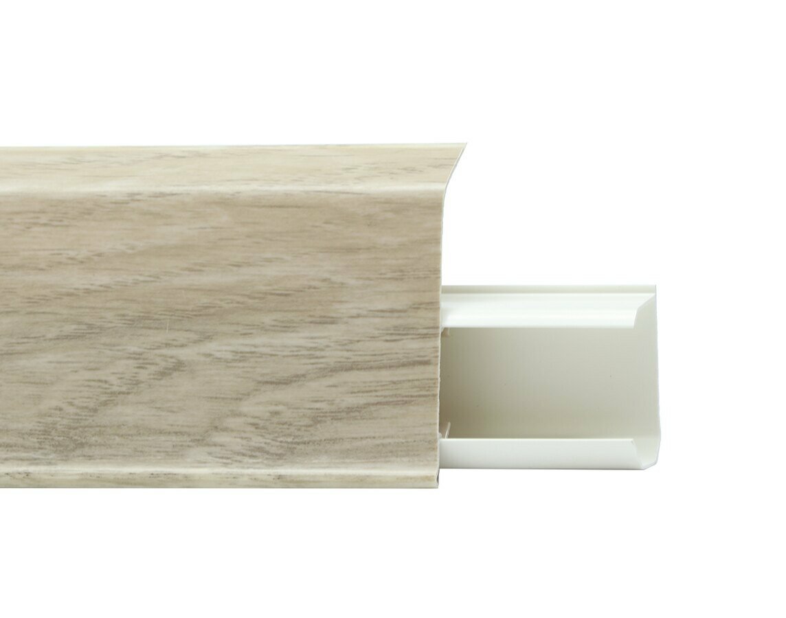 Плинтус пластиковый Winart Quadro 55 мм Дуб полярный 514, 1 шт.