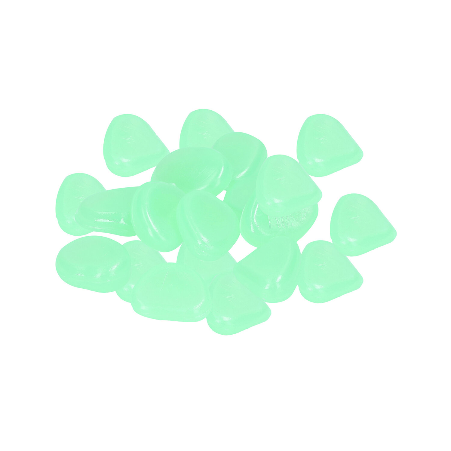 500 штук Искусственные флюоритовые Камни для Садовых Путиков Аквариум Декор Растений Самосветящиеся Камни Светящиеся в Тёмноте, Многоцветные Белые Голубые Зелёные, Размер 2-3 см, Материал Камень